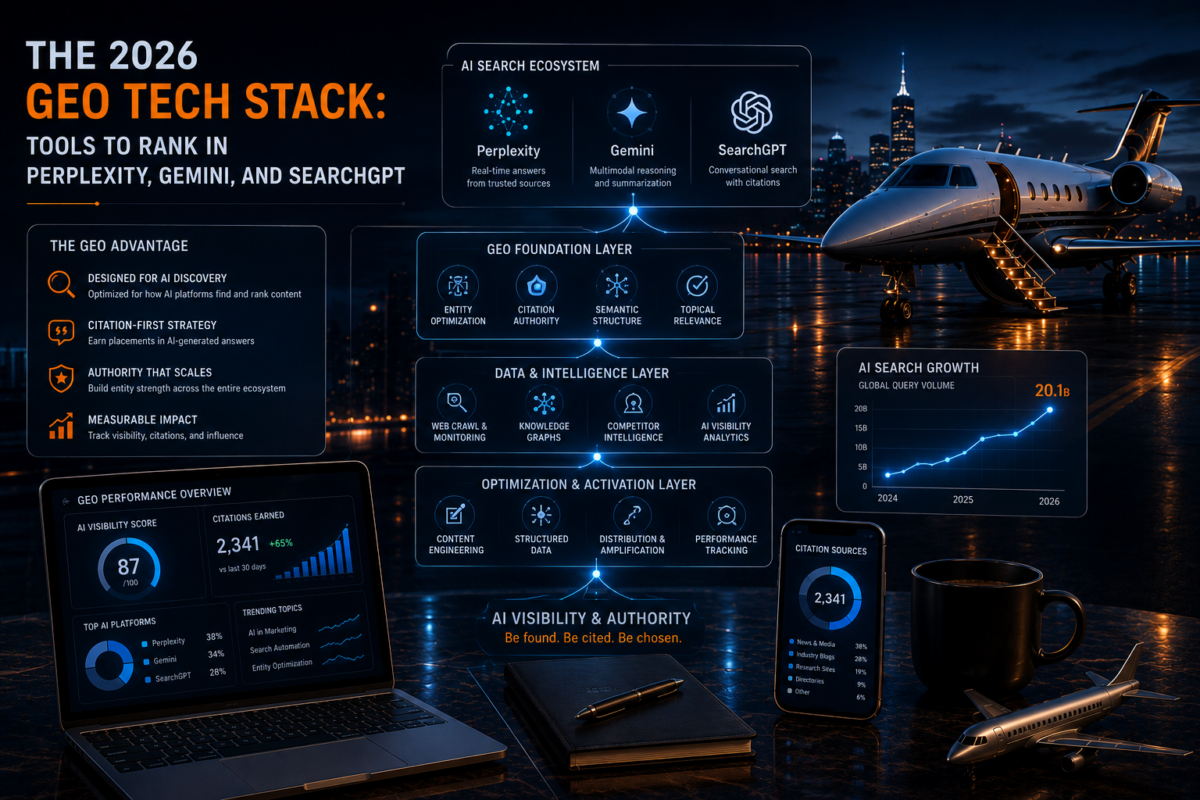 The 2026 GEO Tech Stack: Tools to Rank in Perplexity, Gemini, and SearchGPT